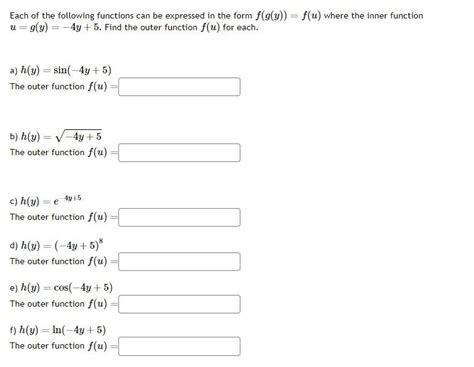 Solved Each Of The Following Functions Can Be Expressed In Chegg