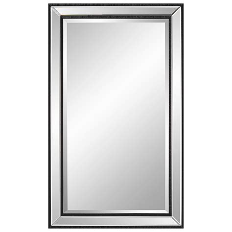 Beveled Rectangular Mirror With Organic Texture Black Mansion