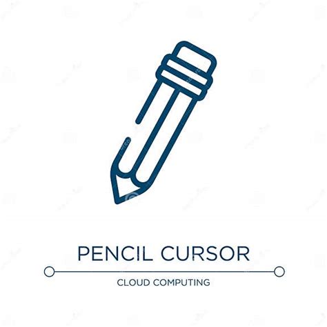 Pencil Cursor Icon Linear Vector Illustration From Cursors And Pointers Collection Outline