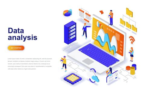 Data Analysis Isometric Concept Websites Ux And Ui Kits Ft Isometric And Flat Envato Elements