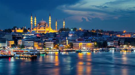 Premium Photo The Night View Of The Bosphorus Strait In Istanbul Is A