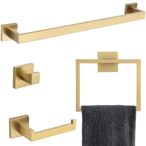 Modern 4 Pcs Bath Hardware Set Modern Luxury Golden Hotel Bathroom