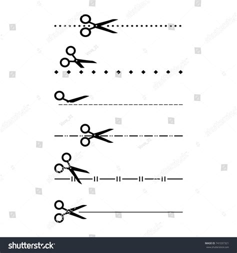 Templates Scissors Cut Along Dotted Dashed Stock Vector Royalty Free Shutterstock