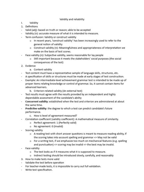 Validity And Reliability Pdf Validity Statistics Cognition