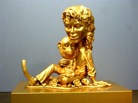 Michael Jackson Bubbles Gold Statue At Agnes Rebekah Blog
