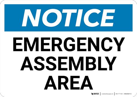 Notice Emergency Assembly Area Landscape 5s Today
