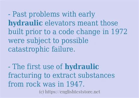 Hydraulic Sentence Examples Englishteststore Blog