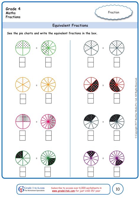 Equivalent Fractions Worksheets For 4th Grade