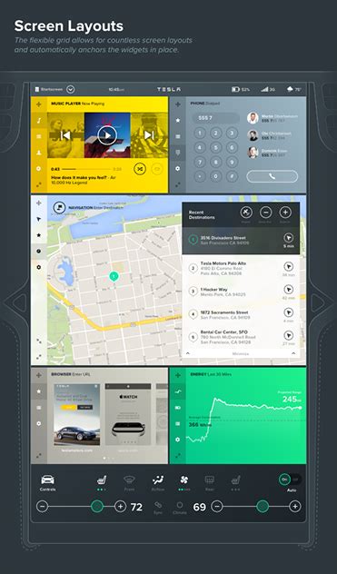 tesla interface concept behance behance