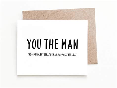 Old Man Fathers Day Card Blue Seven