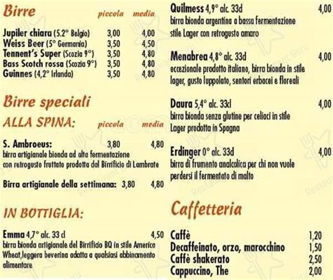 Menu At The Ghost Pub And Bar Milan
