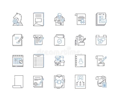 Pipeline Management Line Icons Collection Optimization Performance