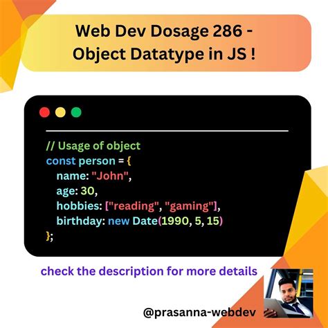 Javascript Dosage 286 Object Data Type In Javascript Prasanna D