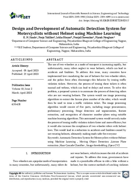 Pdf Design And Development Of Automatic Detection System For