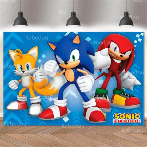Fondo De Sonic Para Fiesta De Cumpleaños De Niños Decoración De