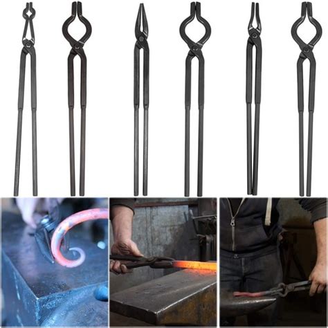 Beginner Blacksmith Tongs Blacksmith Forge Tong Tool Set V Bolt Tongs 3