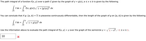 Solved The Path Integral Of A Function Fx Y Over A Path C