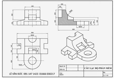 BỘ ĐỀ LUYỆN VẼ CAD BÀI A CÂU LẠC BỘ ĐÀO TẠO PHẦN MỀM