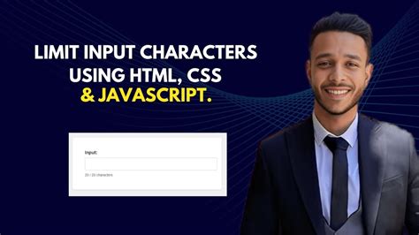 Limit Input Characters Using Html Css And Javascript Youtube