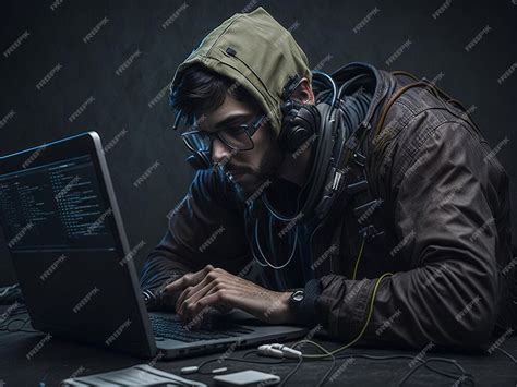 Premium Ai Image Portrait Of Male Computer Programmer