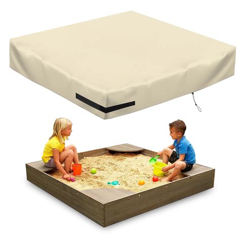 Khaki 48in 420d Waterproof Sandbox Cover Lid Square Sandbox Cover
