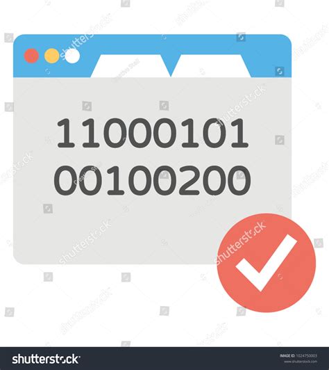 Browser Window Binary Codes Tick Mark Stock Vector Royalty Free