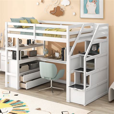 Merax Stairway Twin Size Loft Bed