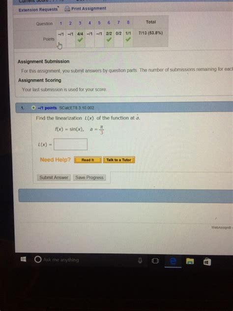Solved Find The Linearization L X Of The Function At A