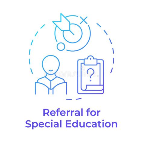 Referral For Special Education Blue Gradient Concept Icon Stock Vector