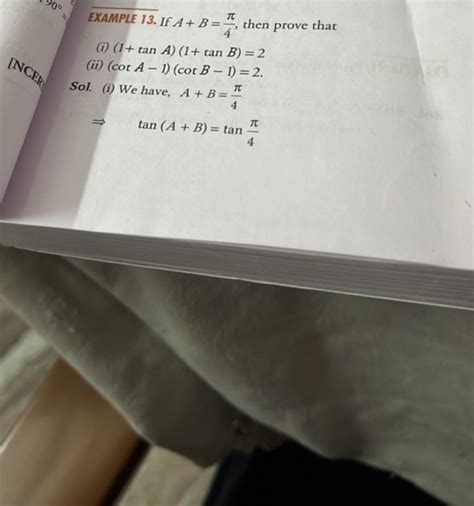 example 13 if a b frac{ pi}{4} then prove that filo