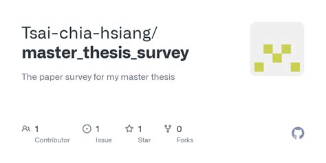Github Tsai Chia Hsiangmasterthesissurvey The Paper Survey For My