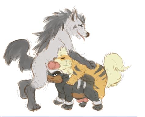 Rule 34 Feral Gay Growlithe Houndour Interspecies Male Male Only