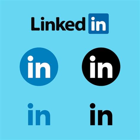 Vector Libre Linkedin Logos Monogramas Azul Negro Blanco Fondo Vector