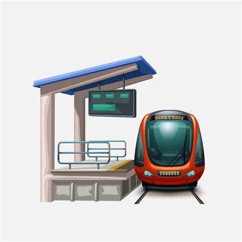 Train At Station Front View 26057258 Vector Art At Vecteezy
