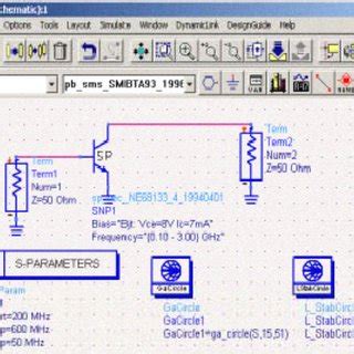 ADS Schematic And Stability Circle Plot Download Scientific Diagram