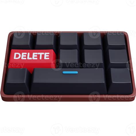 3d Illustration Icon Computer Keyboard With Delete Key 20575819 Png