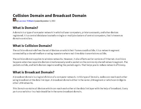 Collision Domain And Broadcast Domain Collision Domain And Broadcast