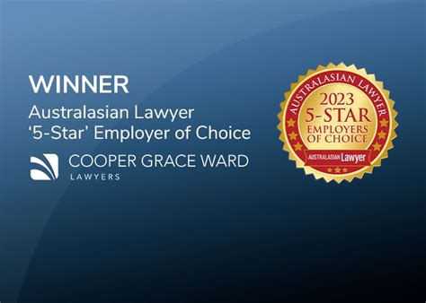 Melissa Dodd On Linkedin Cooper Grace Ward Recognised In Australasian Lawyers 5 Star Employer Of…