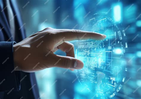 Premium Photo | Virtual innovation business tech technology hand screen diagram interface chart ...