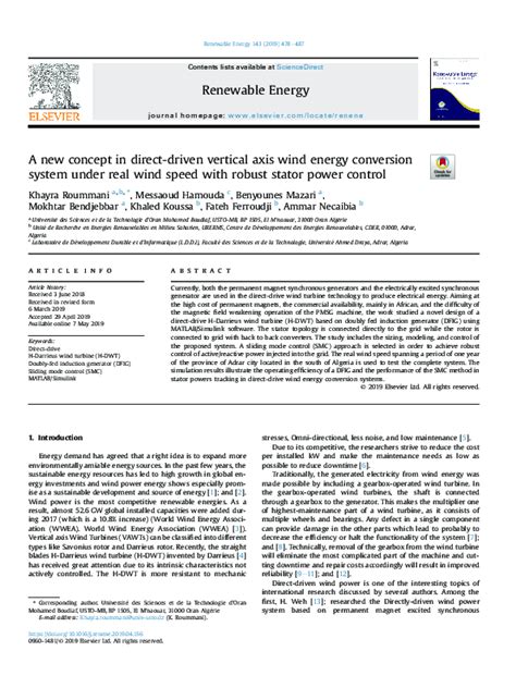 Pdf A New Concept In Direct Driven Vertical Axis Wind Energy