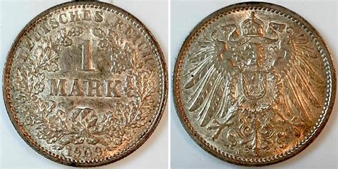 kaiserreich 1 mark 1909j fast vz ma shops