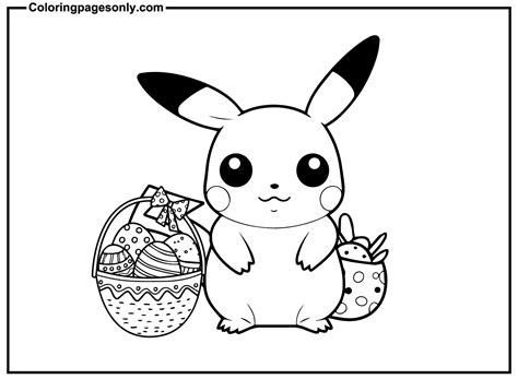 Pikachu Easter Coloring Page Free Printable Coloring Pages