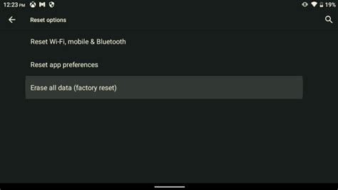 Erase All Data Factory Reset