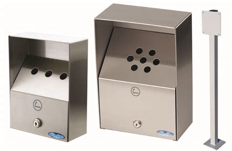 Cendrier ExtÃ¨rieur Mural Ou Sur Piédestal 9 X 5 X 12 Avec Serrure Résistant à Leau Et