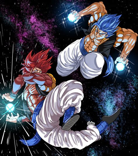 Gogeta Ssj4 Vs Gogeta Blue Imkey Dbz Fanart By Sillynewbie On Deviantart