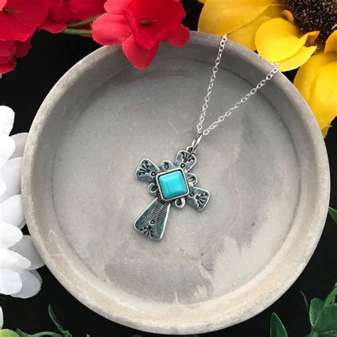 Turquoise Cross Etsy