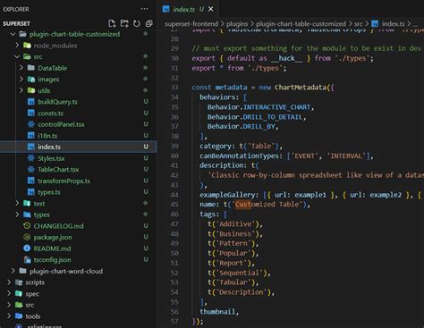 customizing the table chart plugin in apache superset