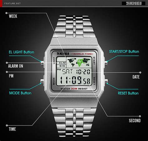 Skmei 1338 Original world clock digital sport watch for Men, Women at ...
