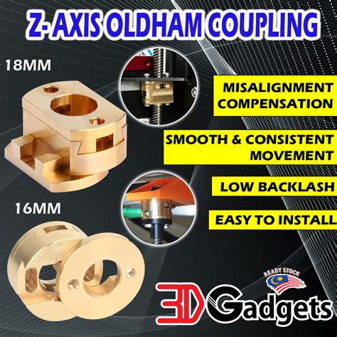 Oldham Coupling 16mm 18mm T8 Z Axis Lead Screw Brass Coupling For 3d