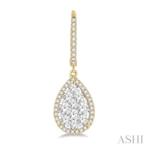 1 12 Ctw Pear Shape Diamond Lovebright Earrings In 14k Yellow And Whi